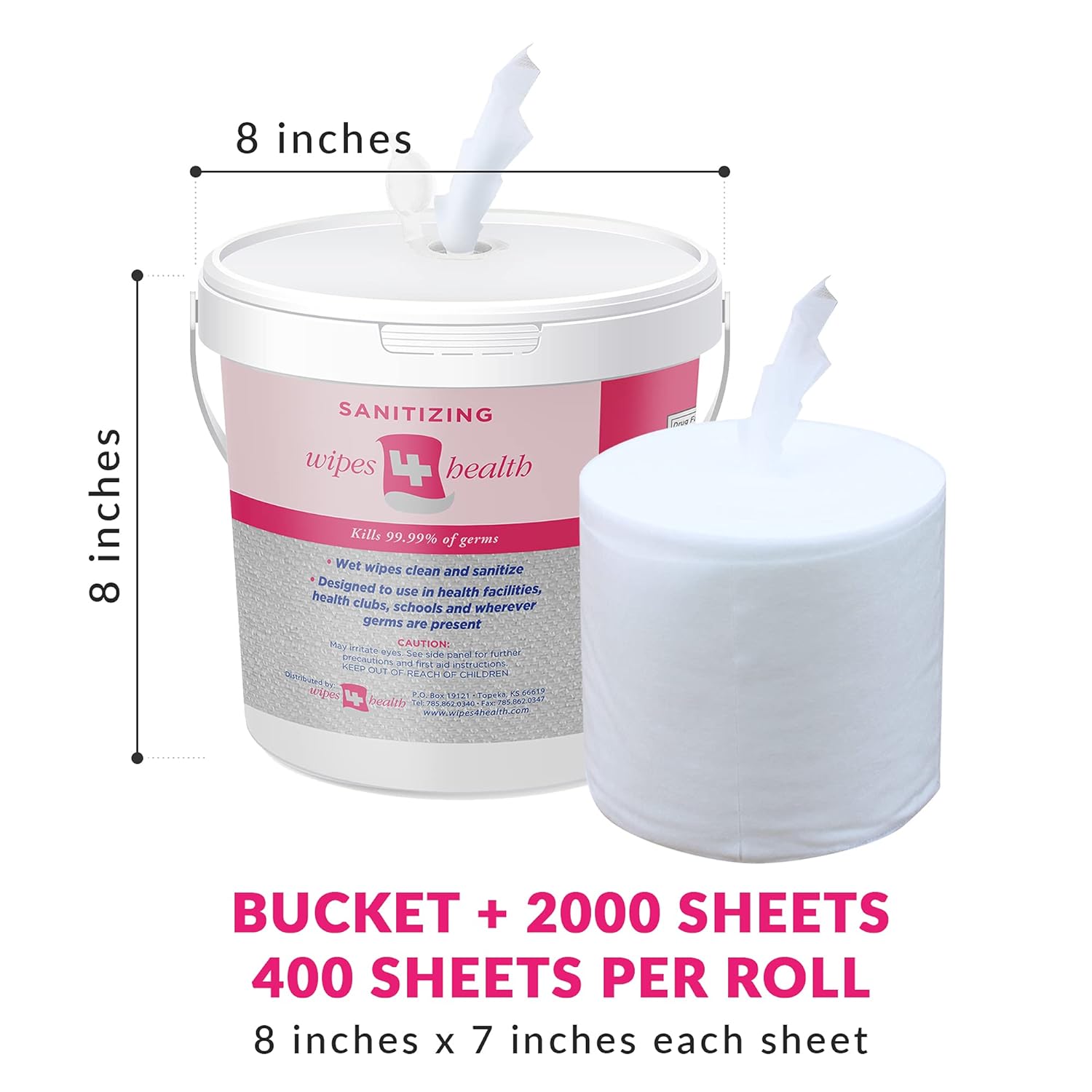 Buy Bulk Sanitizing Wipes Bucket Refill (400 Count) - 5 Refill Rolls ...