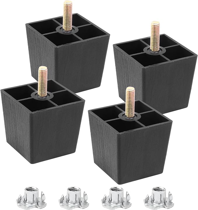 Amazon.com: Luomorgo 4 Pcs 2 Inch Plastic Table Legs, Black Tapered ...
