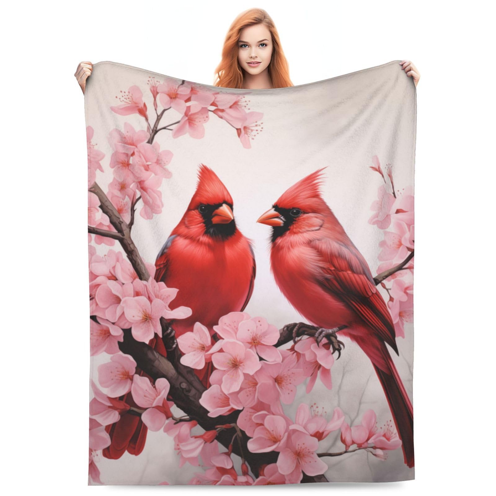 Amazon.com: amepay Red Cardinal Flower Branch Blanket Gifts for Women ...