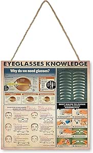 Amazon.com: Eyeglasses Knowledge Wood Signs Decor Vintage Optical Shop Decor Optometrist Science ...
