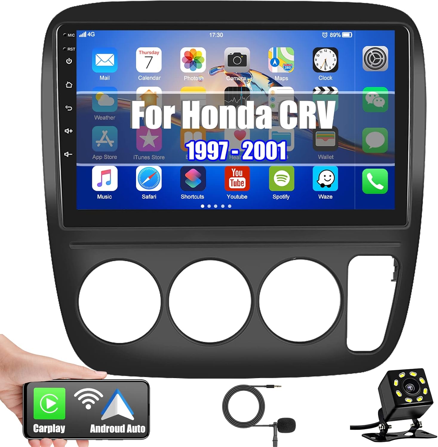 Amazon.com: SIXWIN Android Car Stereo Radio for CRV 1997-2001 9 Inch ...