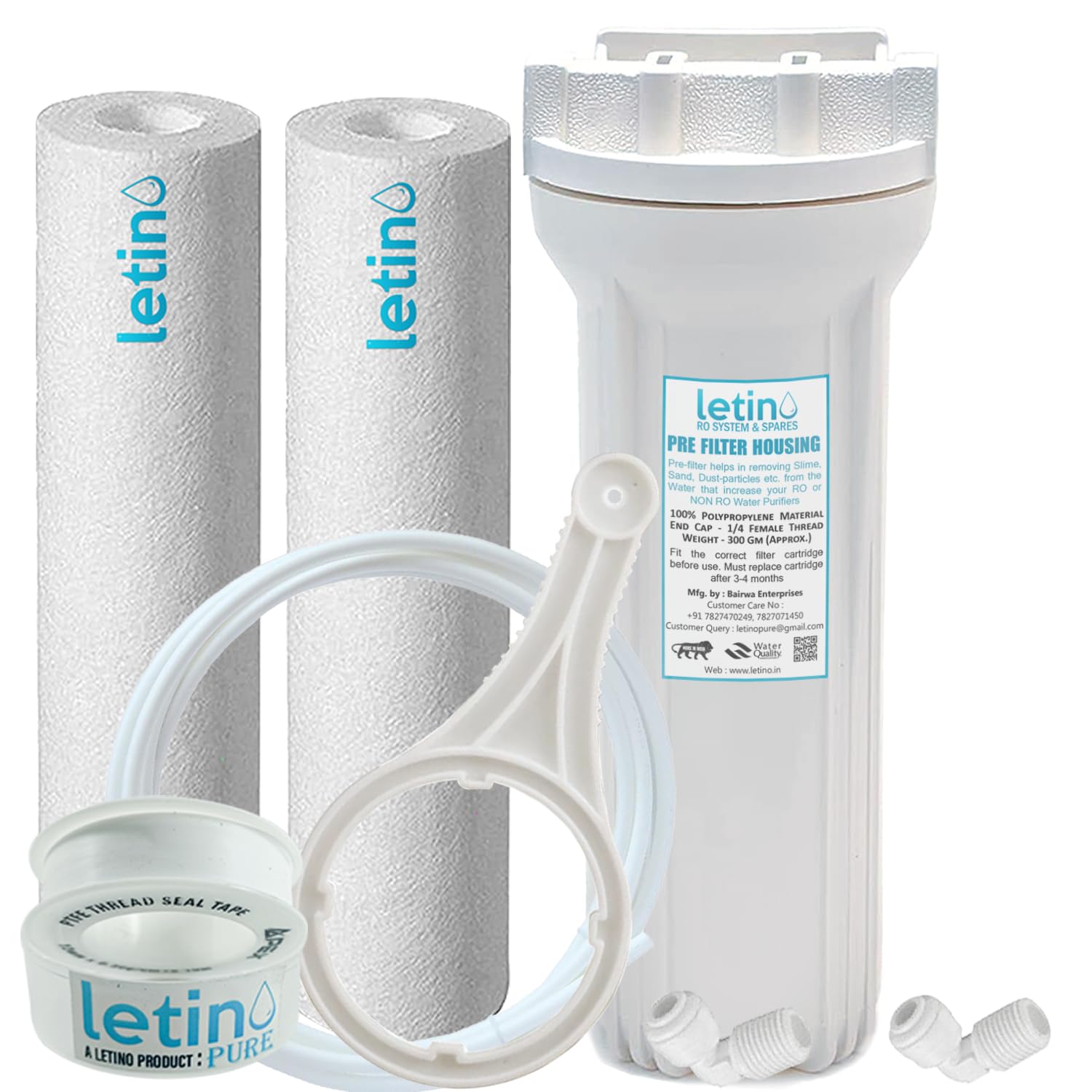 Letino Pre-Filter Housing Set Food Grade Material PP Housing, PP Spun ...