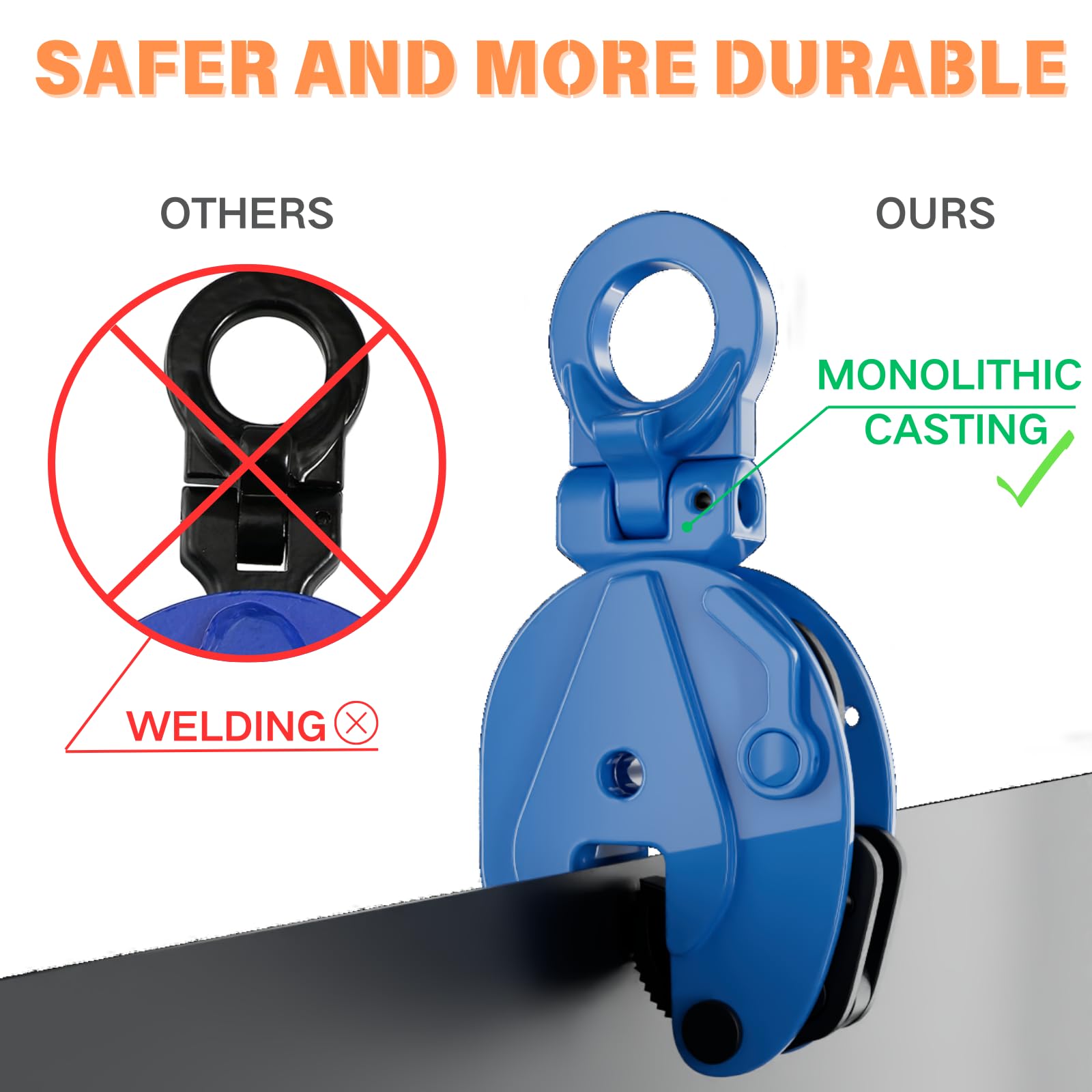 Snapklik.com : Vertical Plate Clamp, 2200lbs Plate Lifting Clamps,1TJaw ...