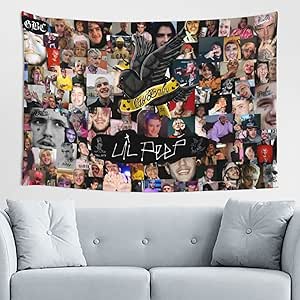 Amazon.com: EXAXTA Rapper Singer Tapestry for Bedroom Lil Wall Art ...