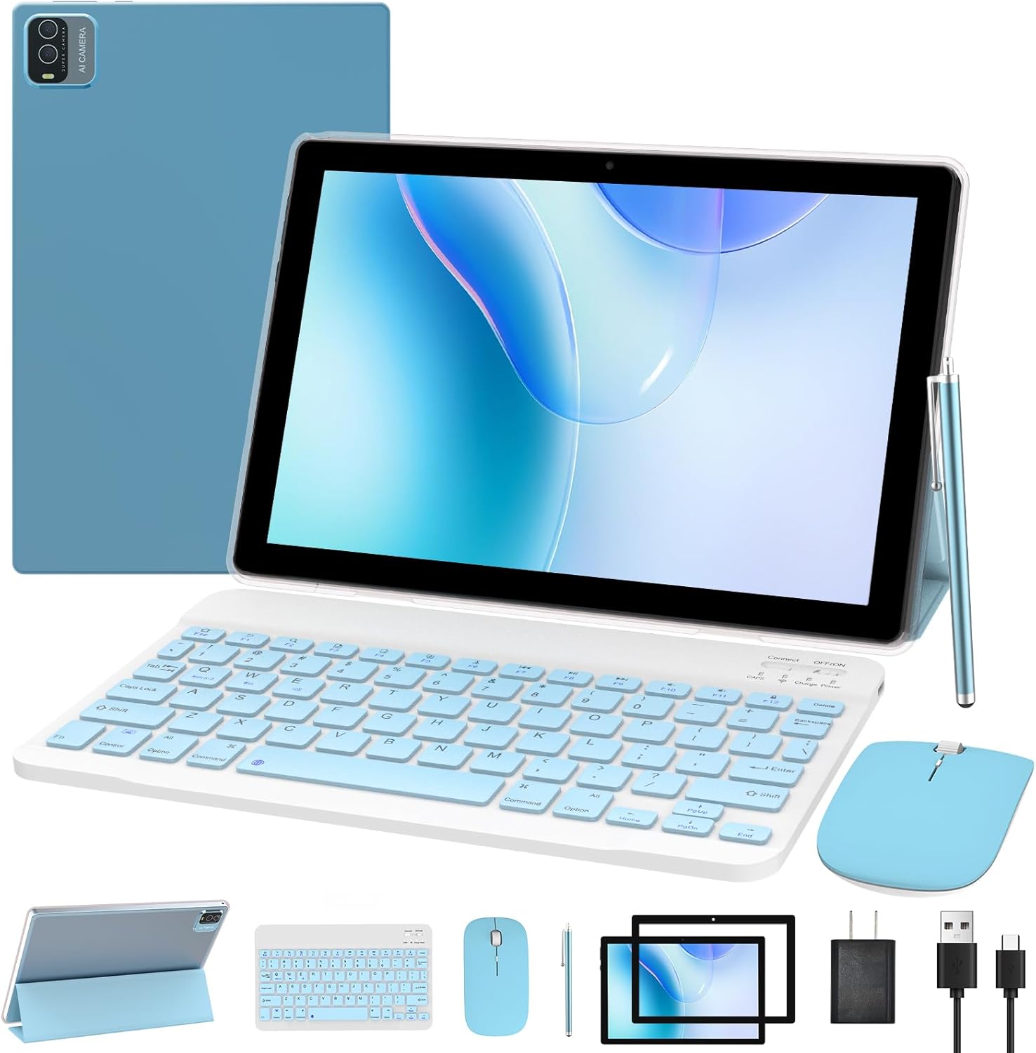 NOVOJOY Tablet 2 em 1 com teclado, tablet Android, tablets de 10 ...