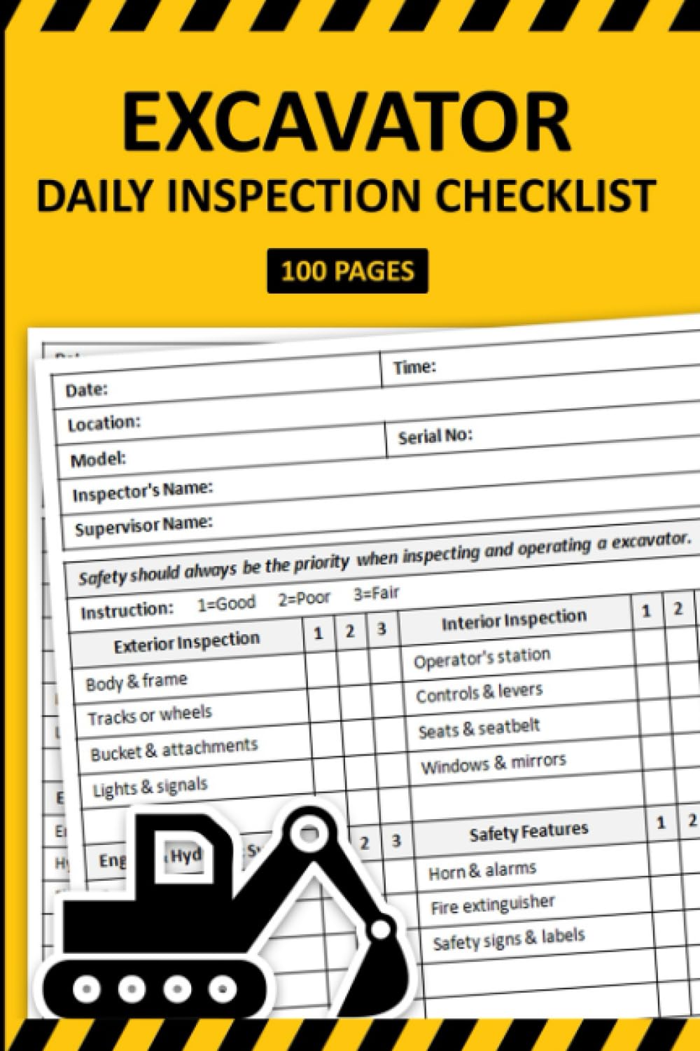 Excavator Daily Inspection Checklist: Excavator Pre-Use Inspection ...
