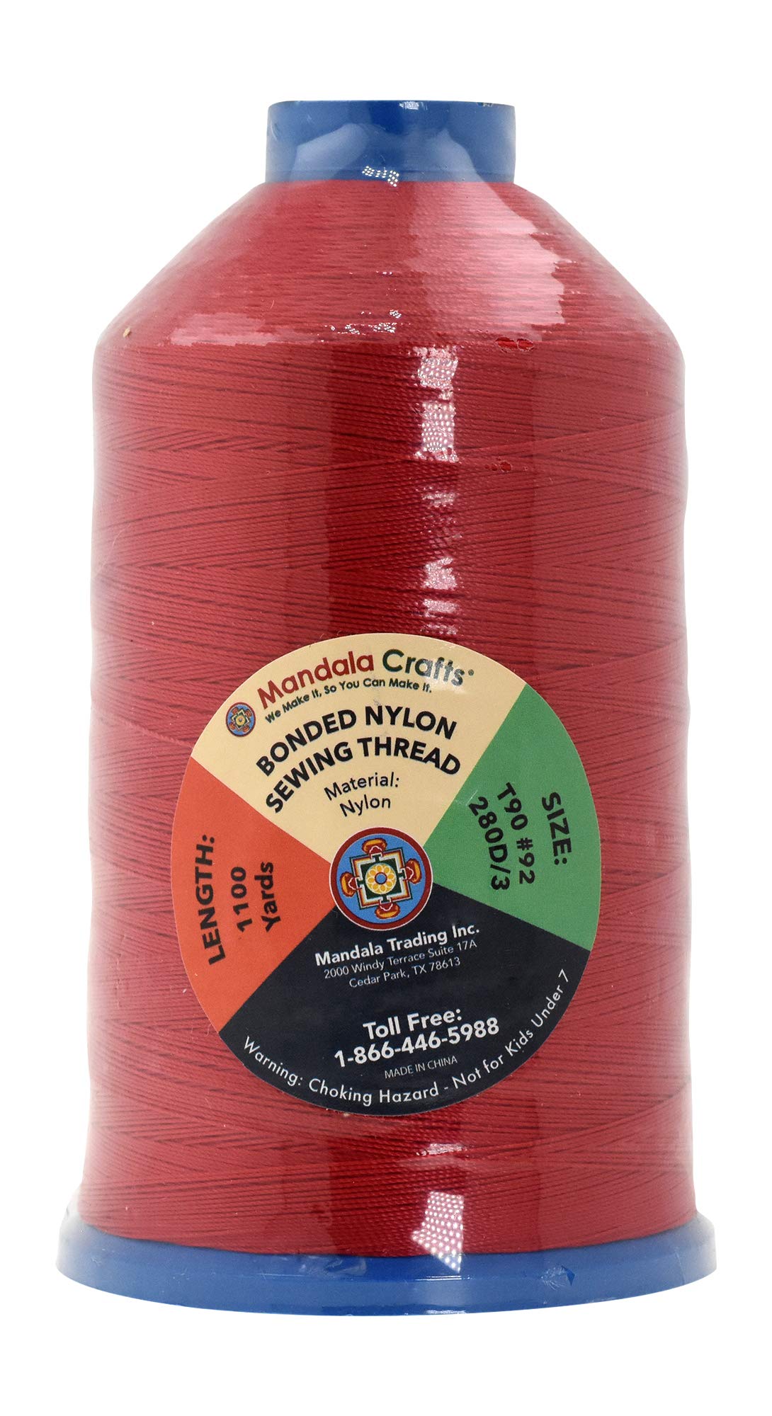 Snapklik.com : Mandala Crafts Bonded Nylon Thread Red Heavy Duty Sewing ...
