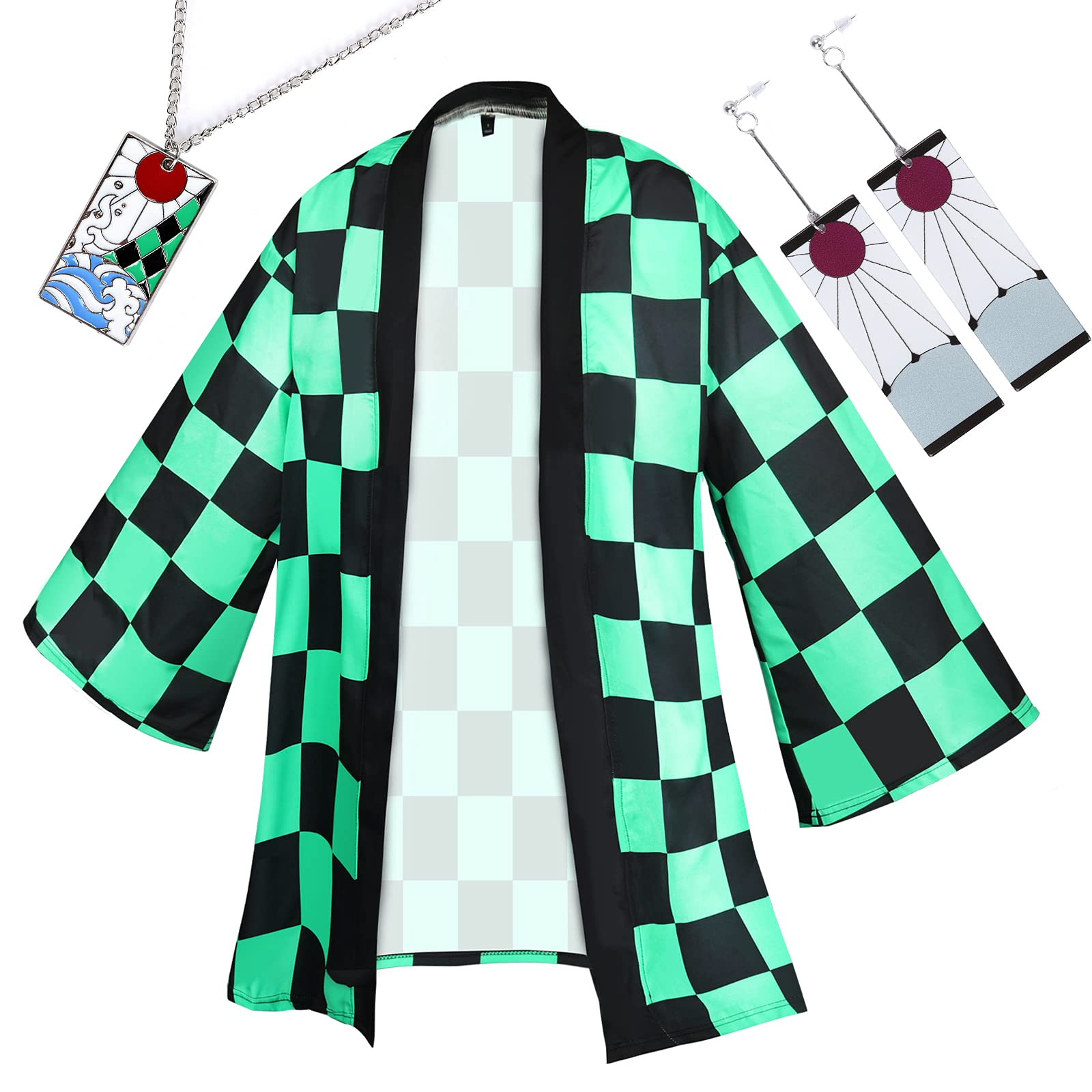 Buy Demon Slayer Cosplay Kamado Tanjiro Nezuko Kimono Cloak Robes Anime ...