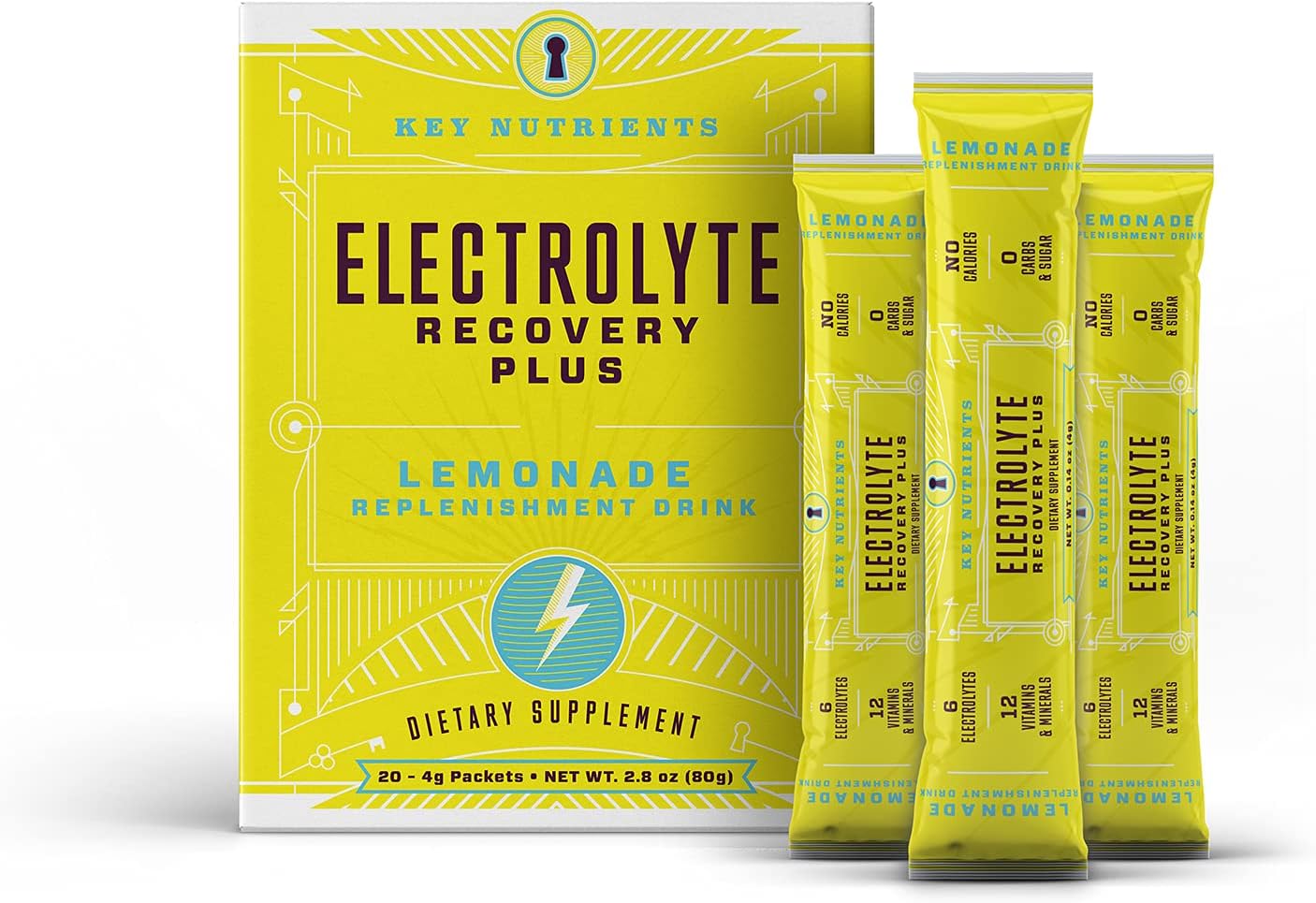 Amazon.com: Electrolyte Powder: Lemonade- 20 Electrolytes Travel ...