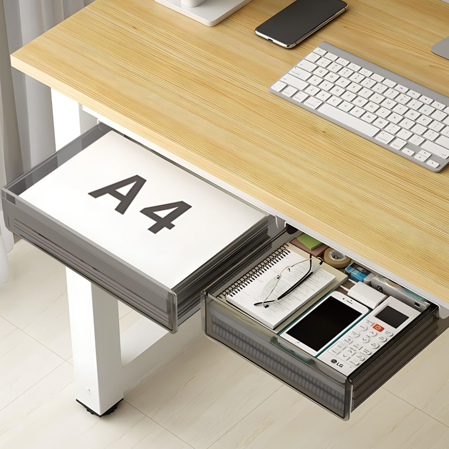 Amazon.com: SVNNELP Under Desk Table Drawer Storage Organizer,2 Pack ...