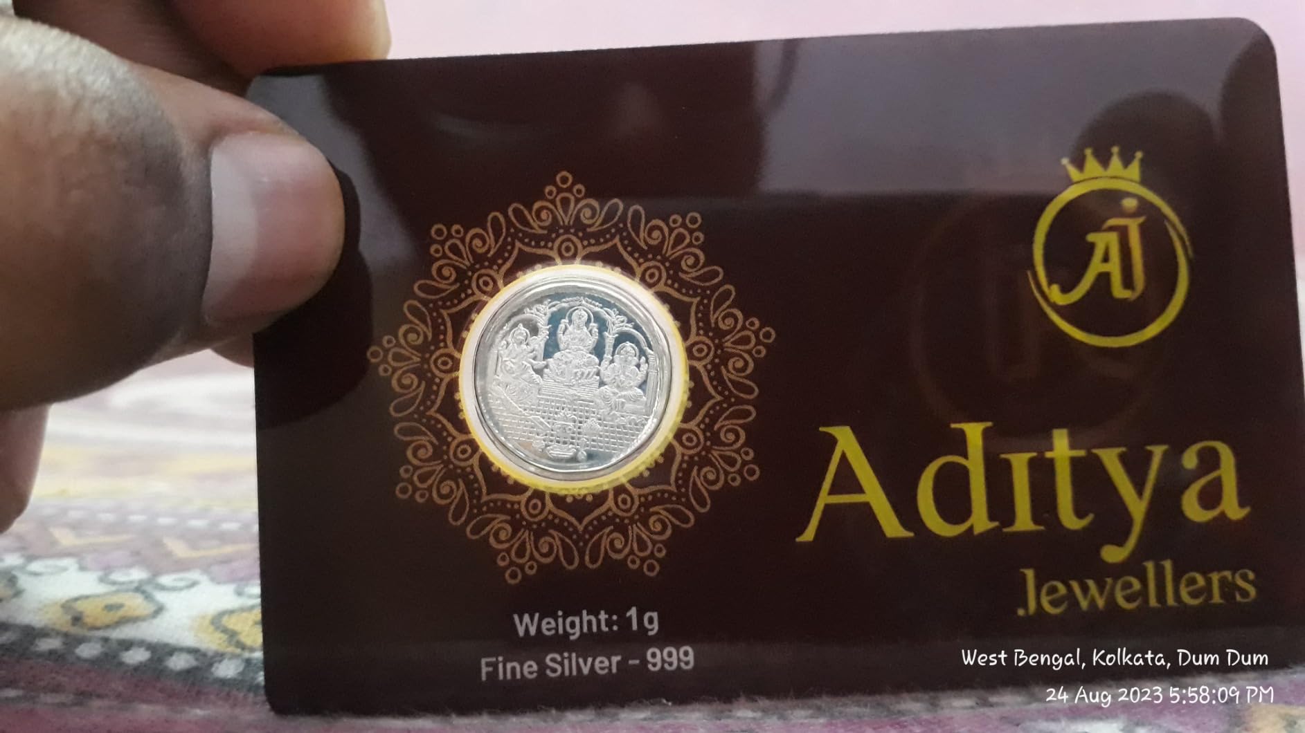 Aditya Jewellers Hallmarked 999 Pure Silver Trimurti Coin Round, 1 Gram : Amazon.in: Jewellery