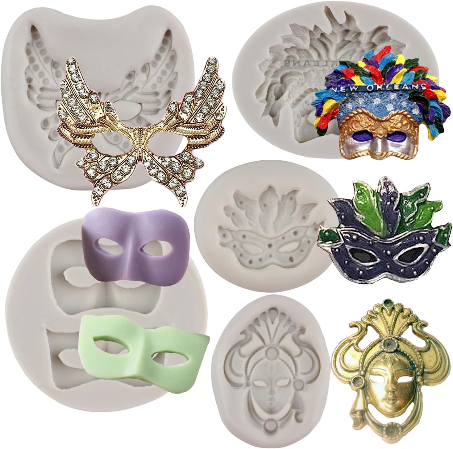 Amazon.com: Sijiangmold Masquerade Mask Silicone Molds Mask Chocolate ...