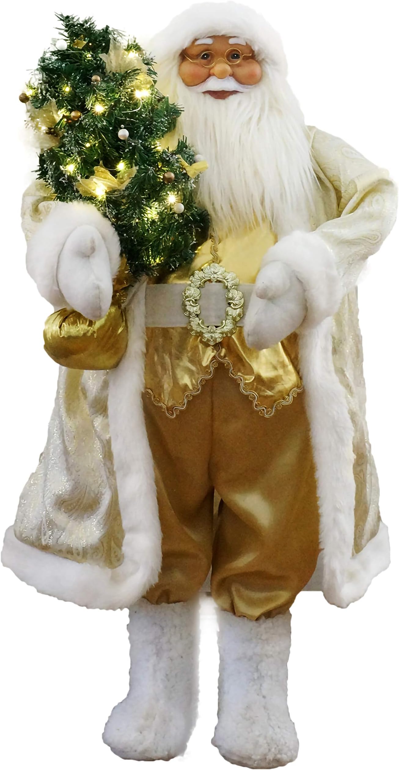 Amazon.com: Northlight Alpine Chic Standing Santa Claus with Frosted ...