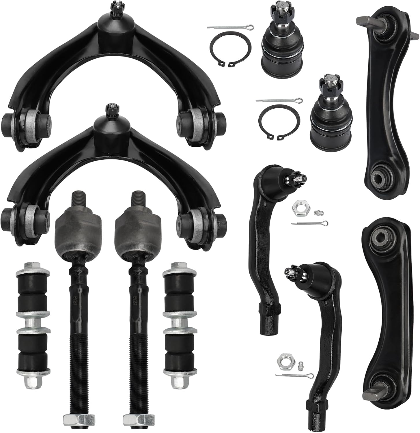 Amazon.com: IRONTEK 12pcs Suspension Kit Front&Rear Upper Control Arm w ...