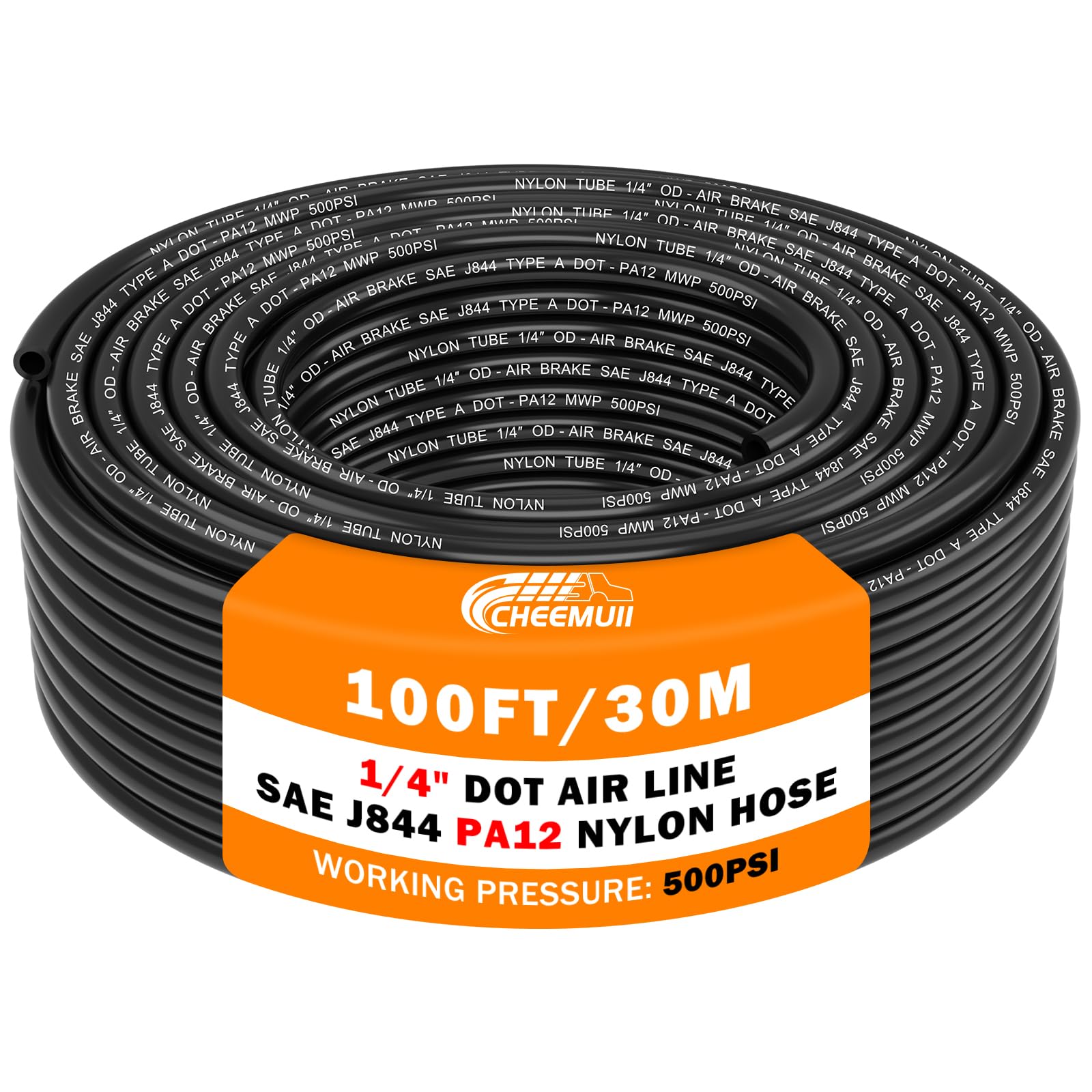 Amazon.com: CheeMuii 100 FT 1/4 DOT Air Line 1/4" PA12 Nylon Pneumatic ...