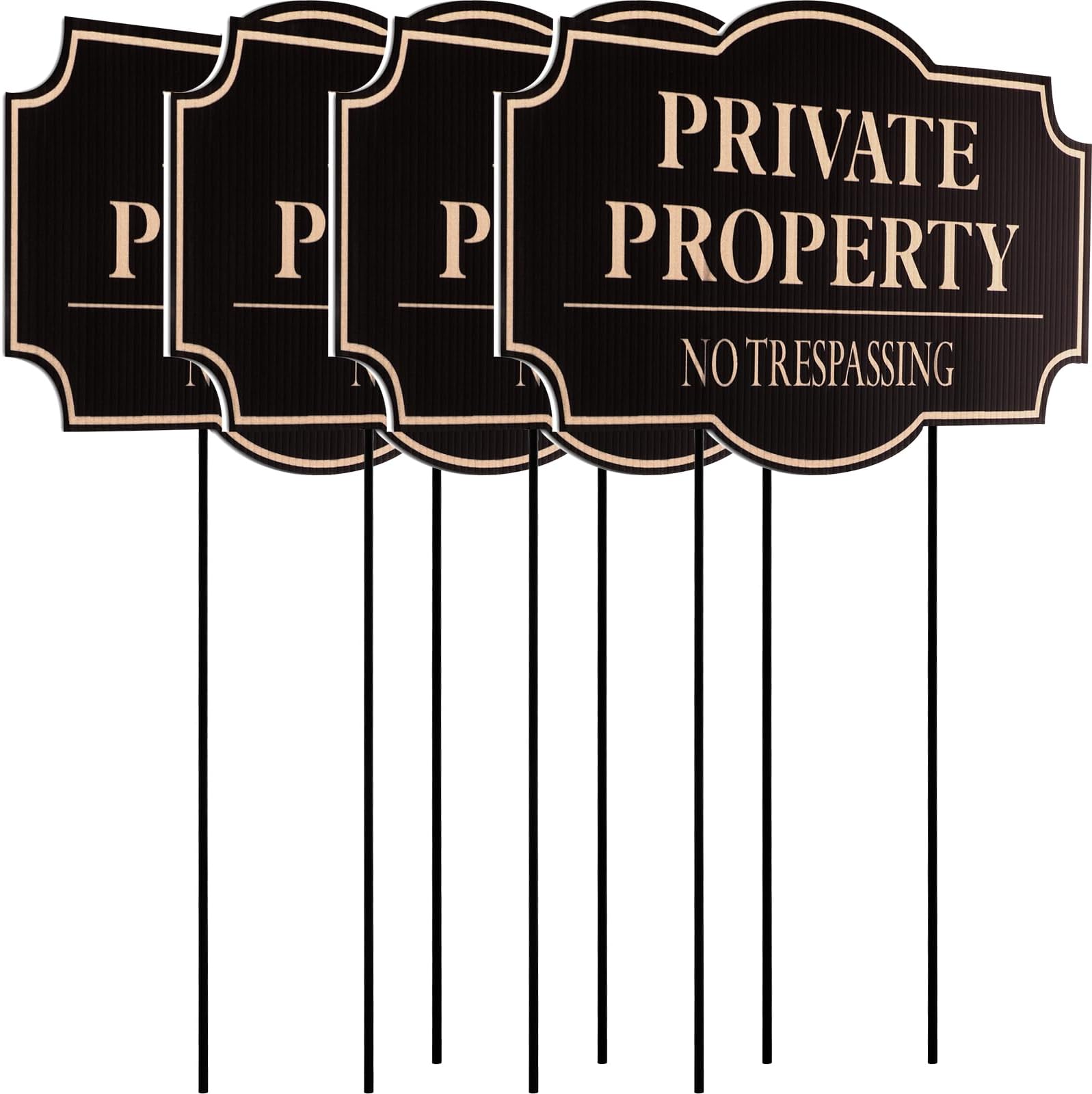 Amazon.com : Sawysine 4 Pcs Corrugated Plastic No Trespassing Signs, 11 ...