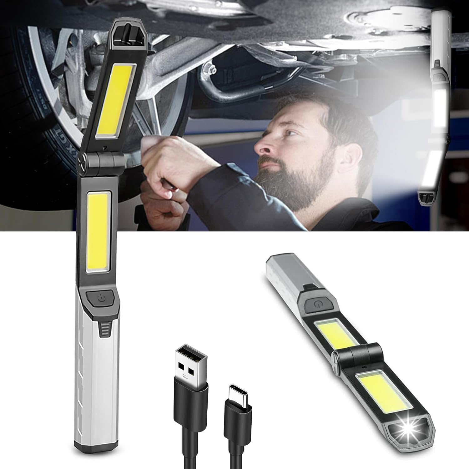 Amazon.com: Mlogiroa Work Light - Rechargeable Led Work Light with 180 ...