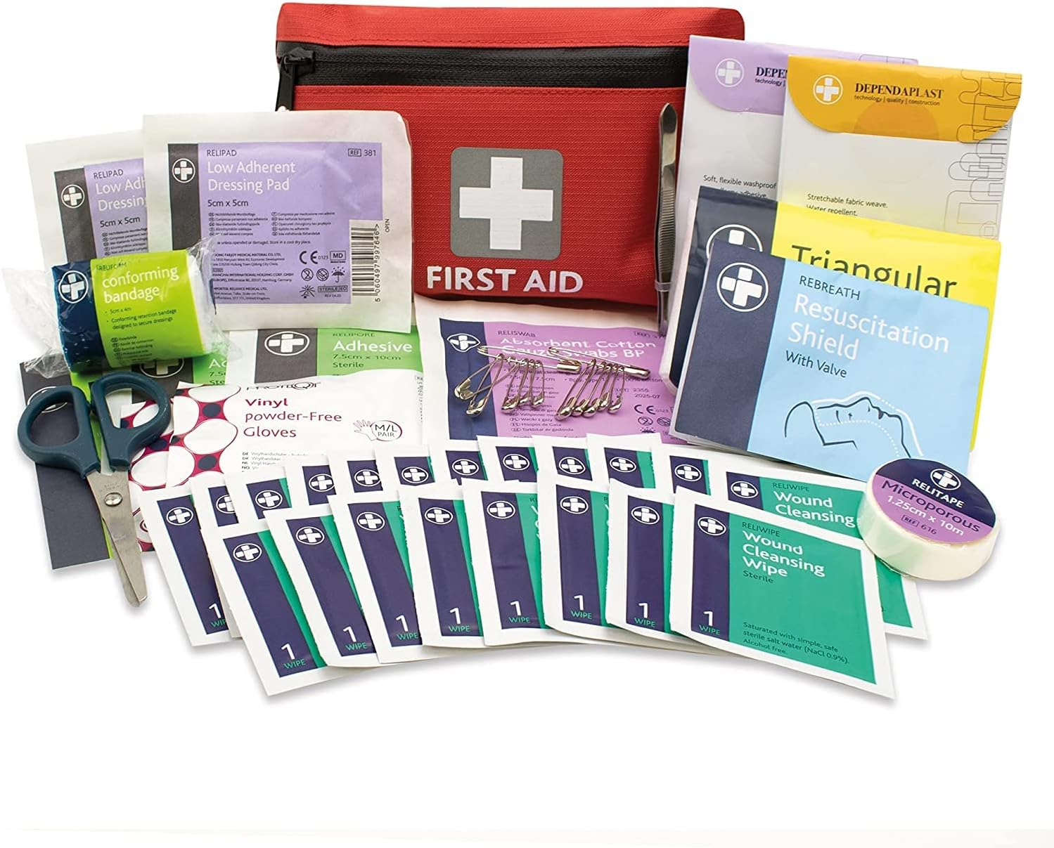 Lewis-Plast Premium 92 Piece First Aid Kit - Safety Essentials for ...