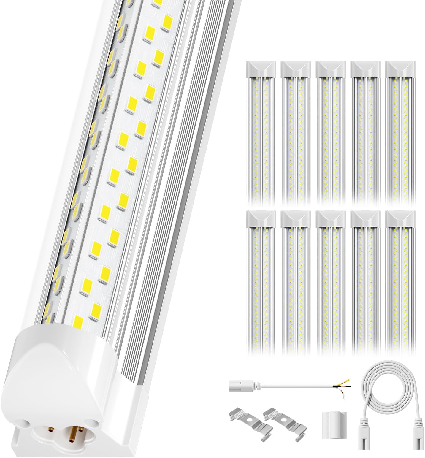 ONLYLUX 5ft LED Shop Light Fixture, Linkable 6500K Daylight White Tube ...