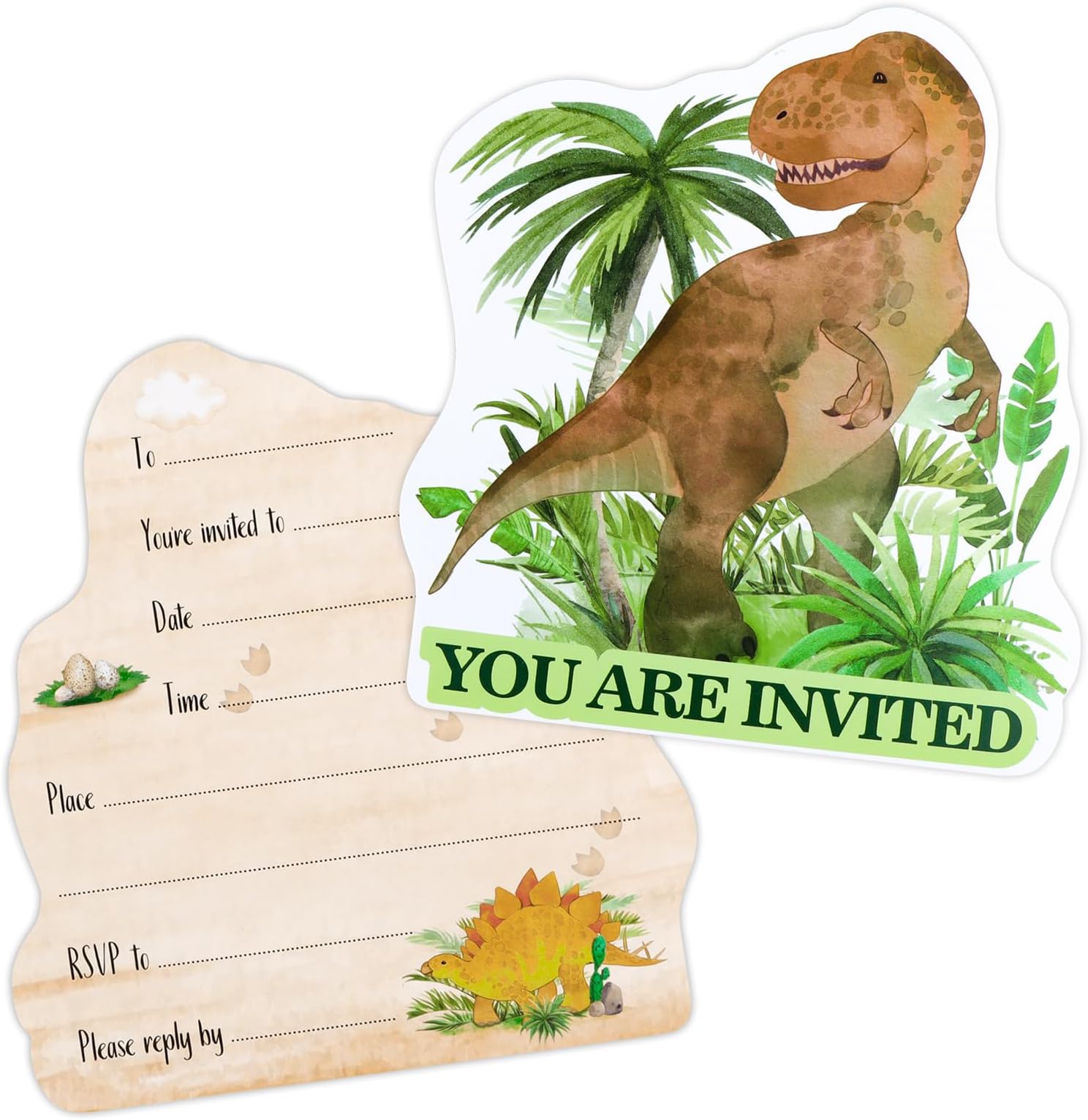 36 Pcs Dinosaur Party Invites Dino Invitation Cards Set for Children ...