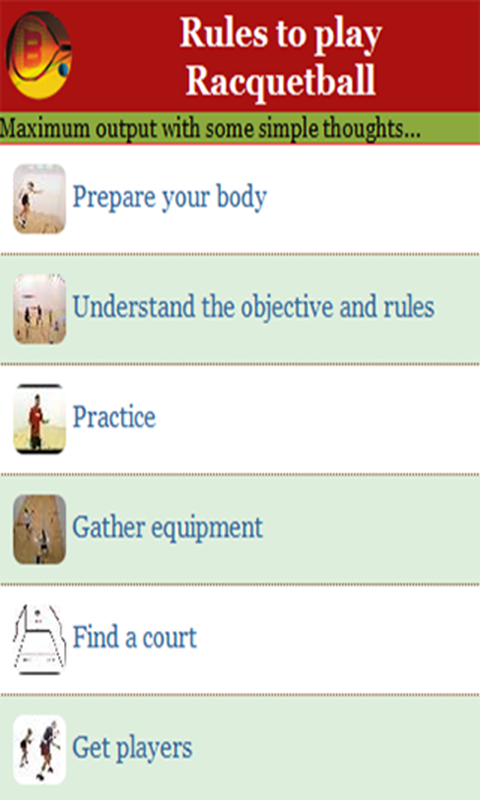 Rules to play Racquetball:Amazon.com:Appstore for Android