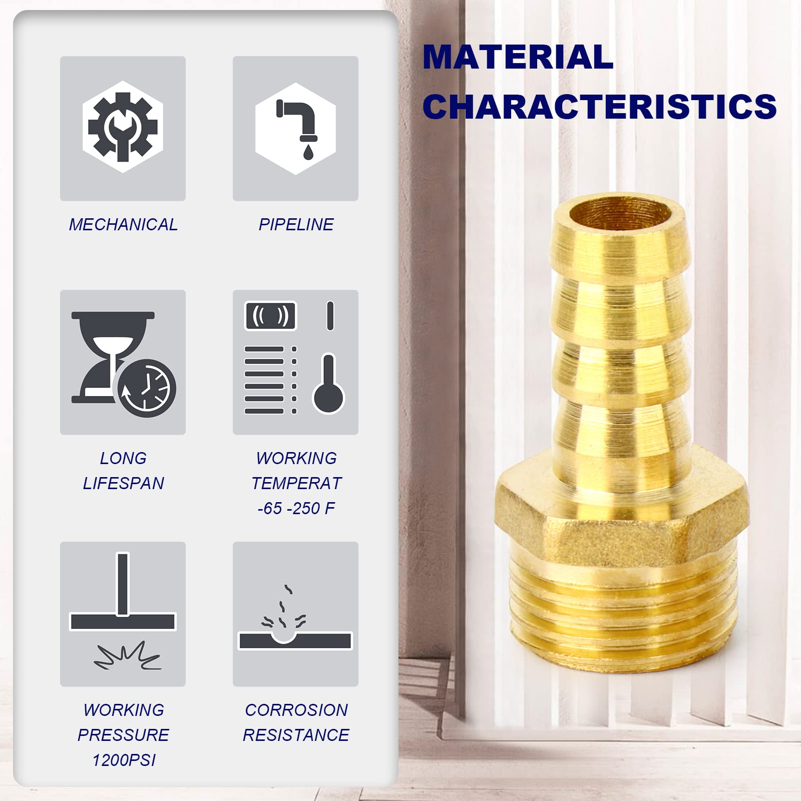 Snapklik.com : ChillWaves Brass Air Hose Fittings, Hose Barb Fittings 1 ...