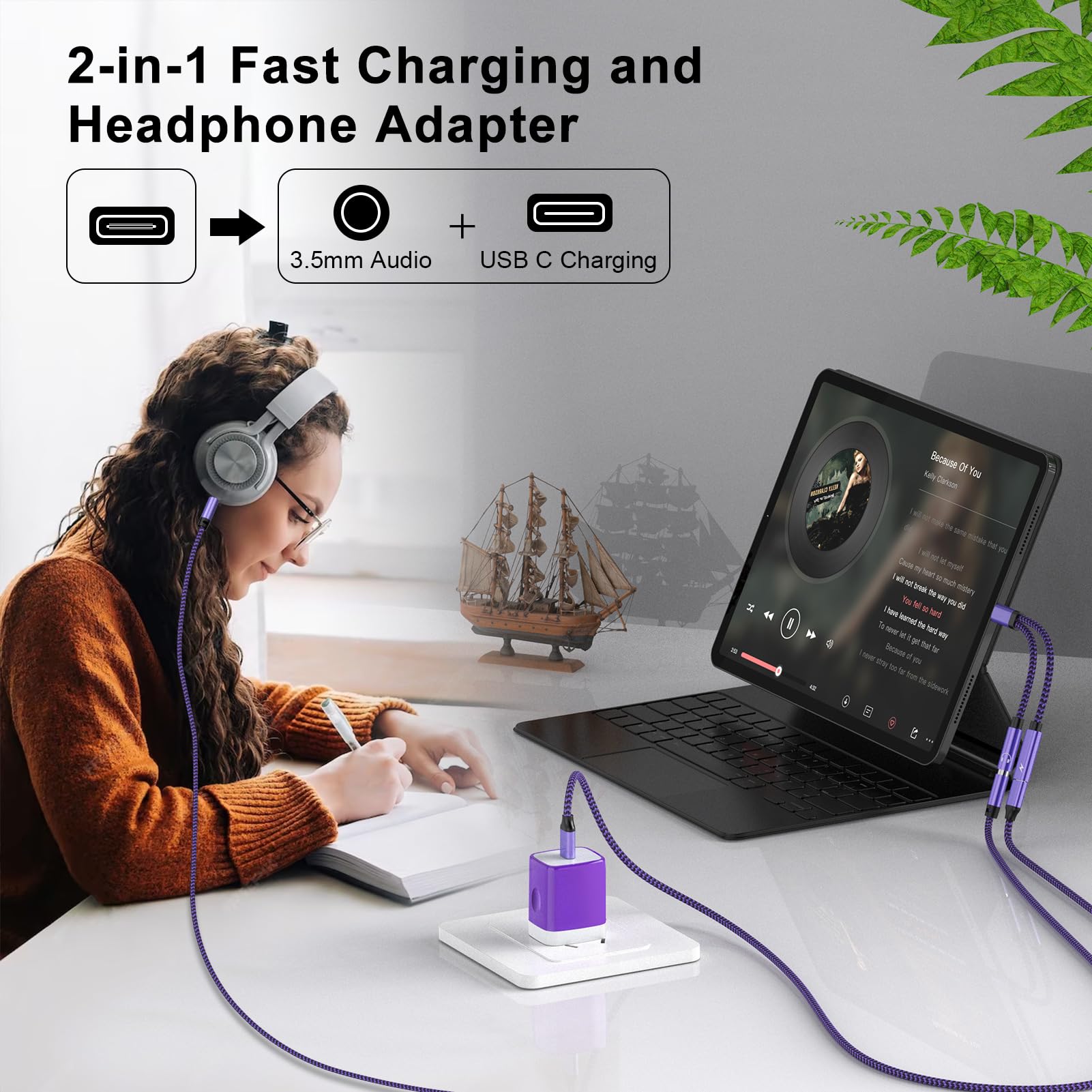 Snapklik.com : Samsung Galaxy S24 Headphone Adapter, 2-in-1 USB C ...