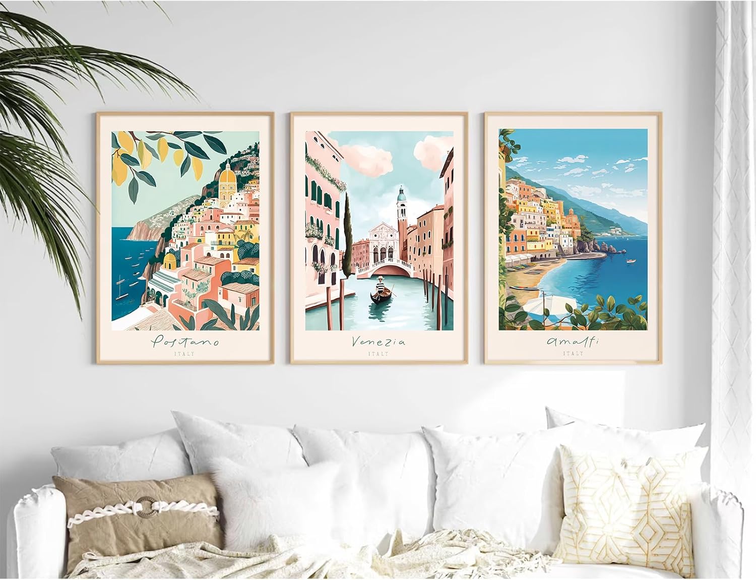Amazon.com: Italy Wall Art Italian Amalfi Coast Wall Decor Travel City ...