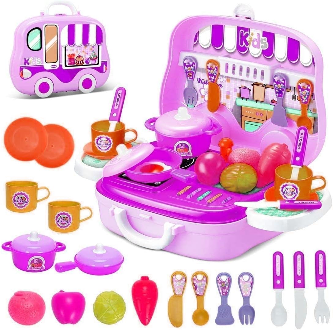 Buy Toyshine Plastic Luxury Kitchen Set Cooking Toy with Briefcase and ...