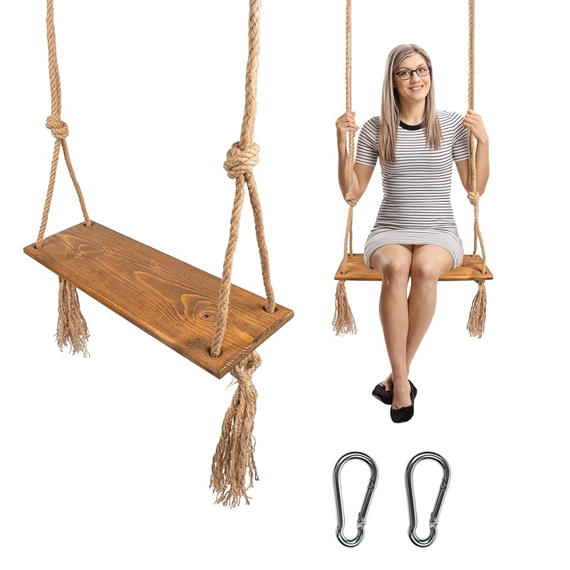 Amazon.com: Tree Swing for Adults, Handmade Wooden Swing Seat, Rustic ...