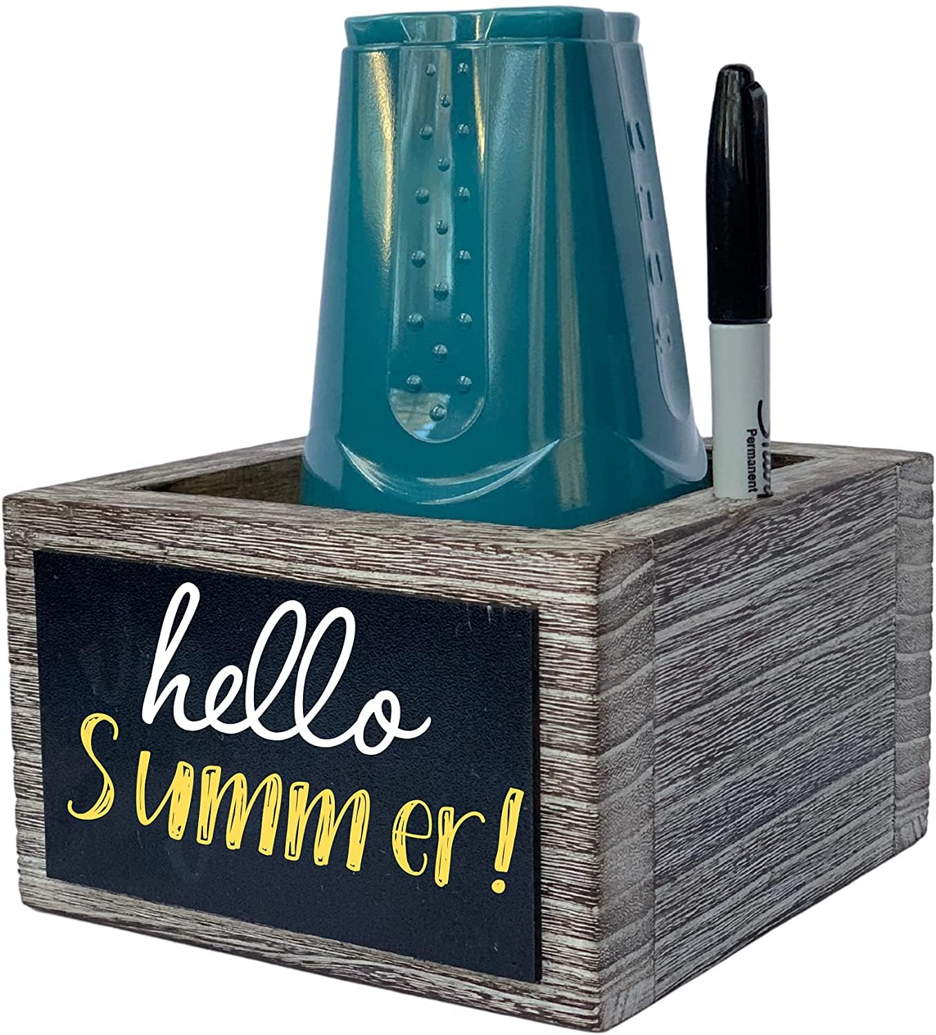 Amazon.com: Emerson West Wooden Cup Holder with Marker Slot and ...