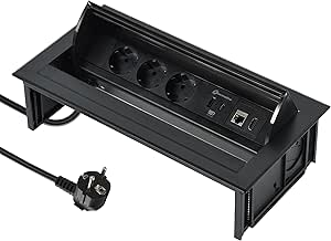 Electraline 62577 Mehrfachsteckdose Pop-up für Schreibtisch/Tisch ...