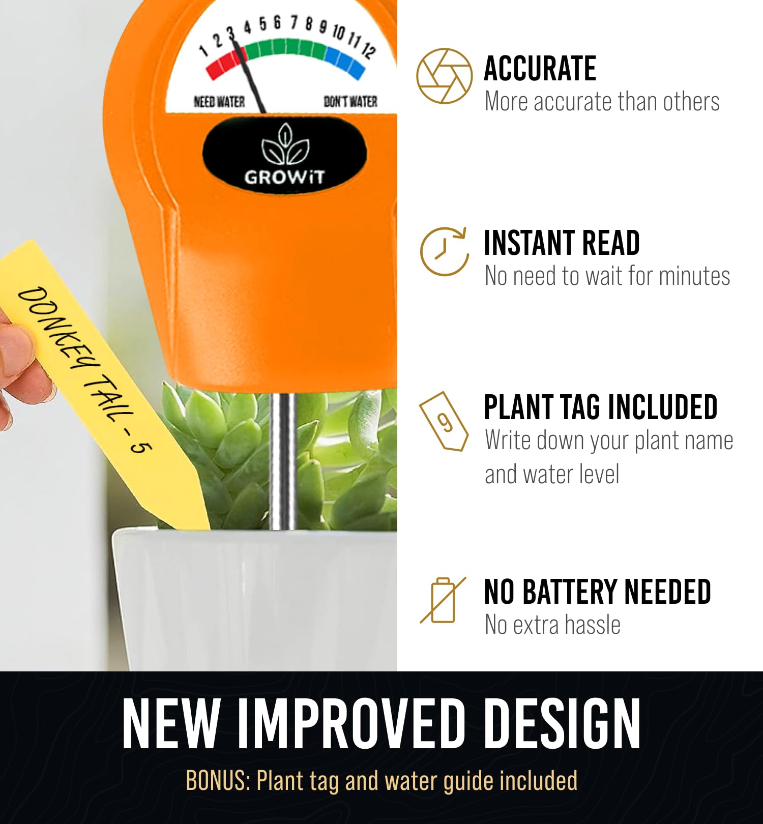 Snapklik.com : GROWIT Soil Water Monitor For Plants - Soil Moisture ...