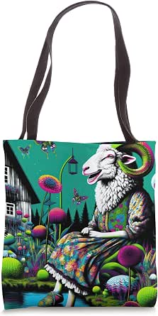 Amazon.com: Strange Aesthetic Weirdcore Oddcore Dreamcore Sheep Tote ...