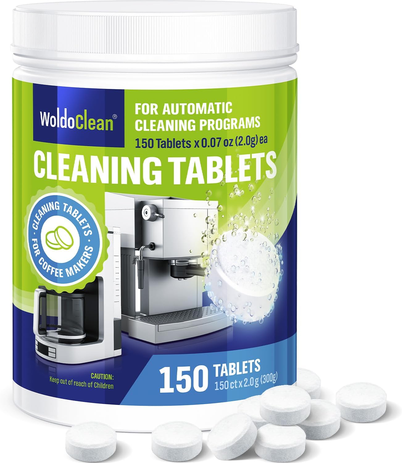 Amazon.com: WoldoClean Cleaning Tablets for Espresso & Coffee Maschine ...