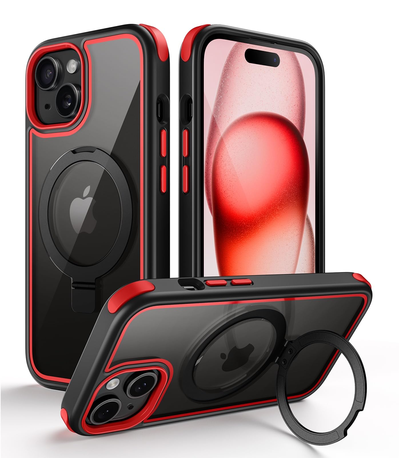 Amazon.com: Mobnano for iPhone 15 Case with Stand, Compatible with ...