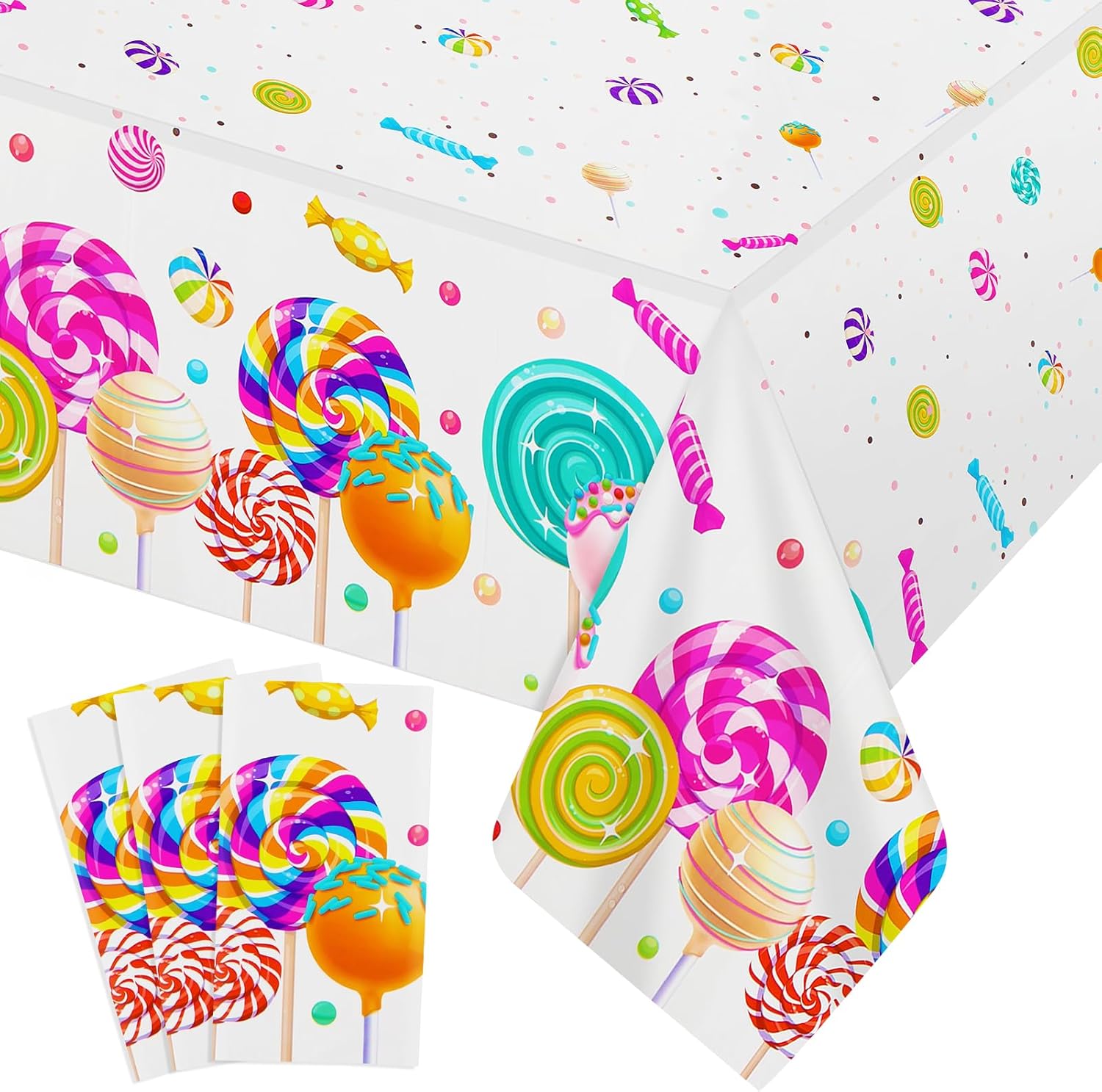 Amazon.com: HOGUSSTA Candy Land Plastic Table Cover Candyland ...