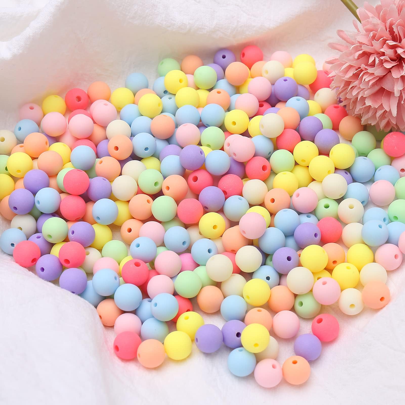 Amazon.com: BERMRO 12mm Acrylic Beads Rainbow Colors Beads Ab Color ...