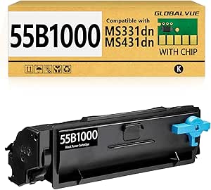 Amazon.com: GLOBALVUE 55B1000 Toner Cartridges 1 Pack (with Chip ...