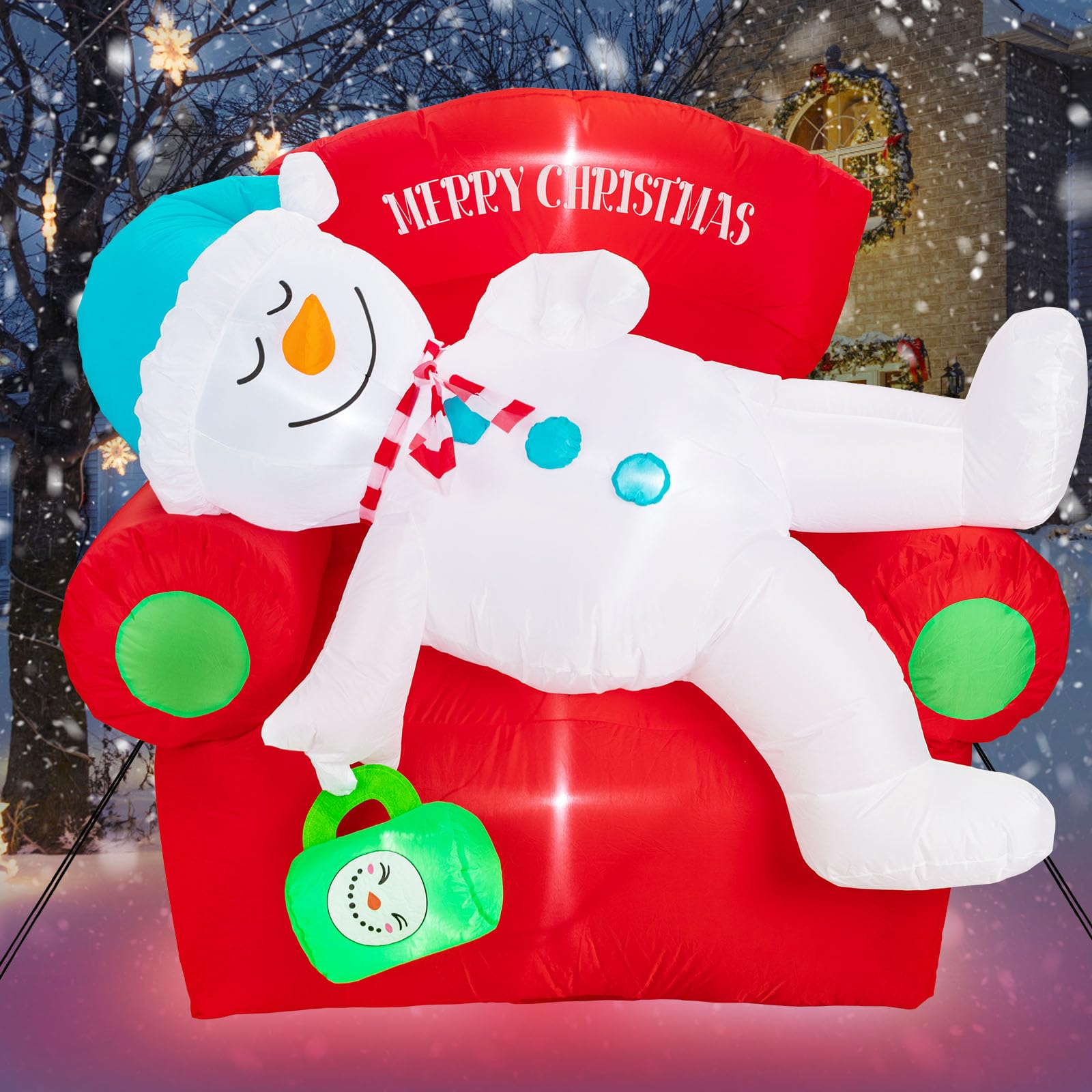 Snapklik.com : Noverlife 5x5FT Christmas Inflatable, Lying Snowman ...