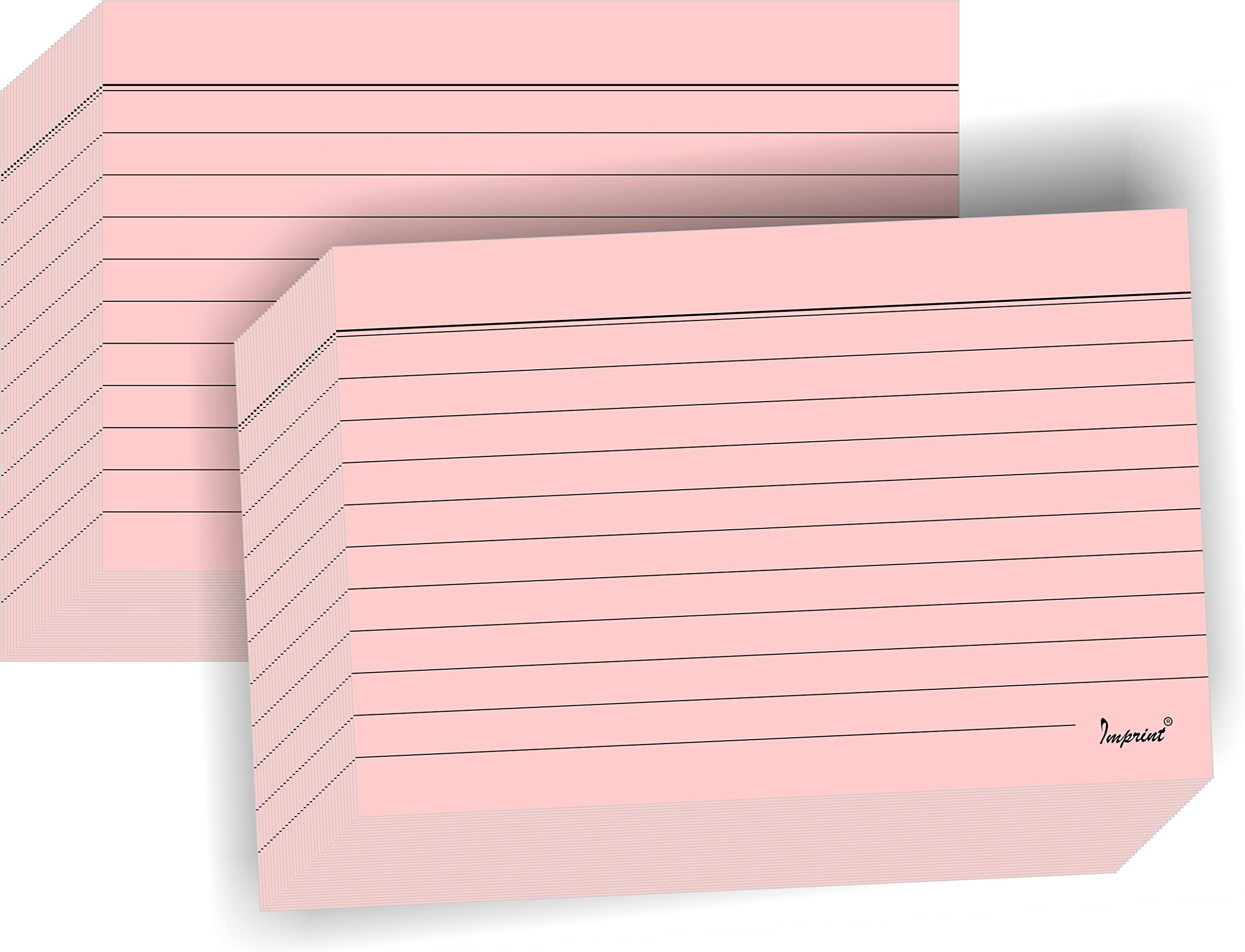 IMPRINT'S Single Side Ruled Index Cards, Light Pink Color, 4 Inches x 6 ...