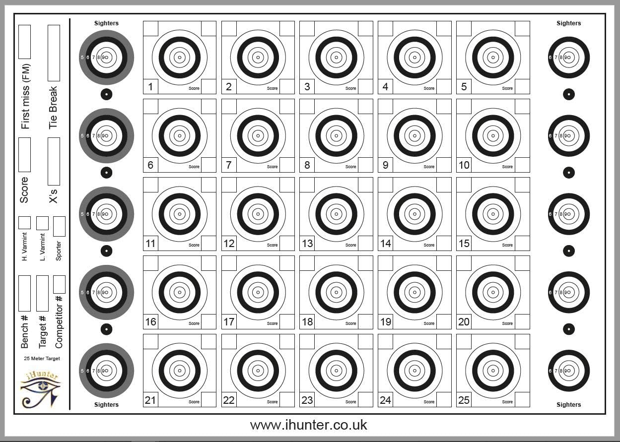 iHunter National Competition Shooting Targets (A3) non-tear card (20ct ...