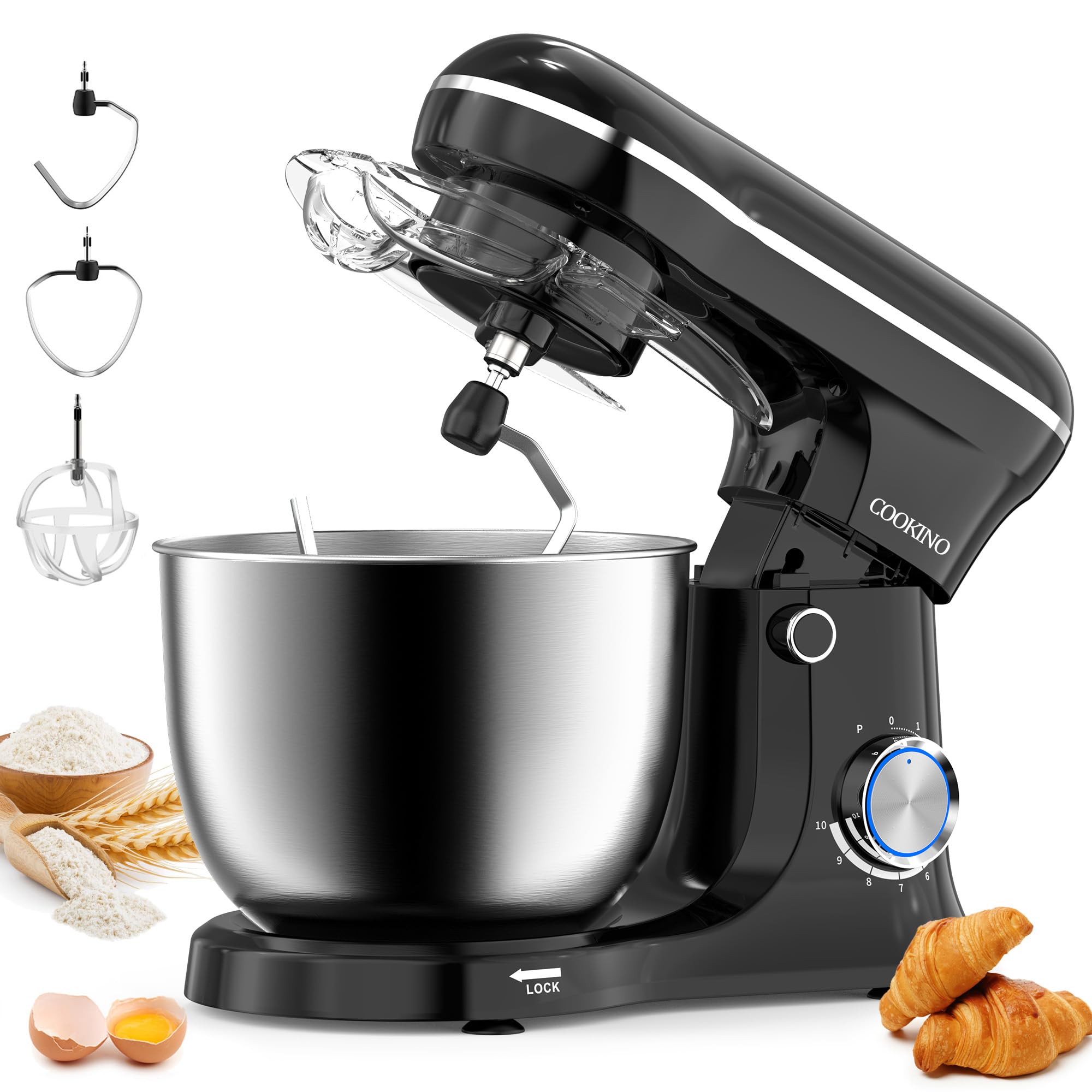 Amazon.com: COOKINO Electric Stand Mixer,10 Speeds Tilt-Head Food Mixer ...
