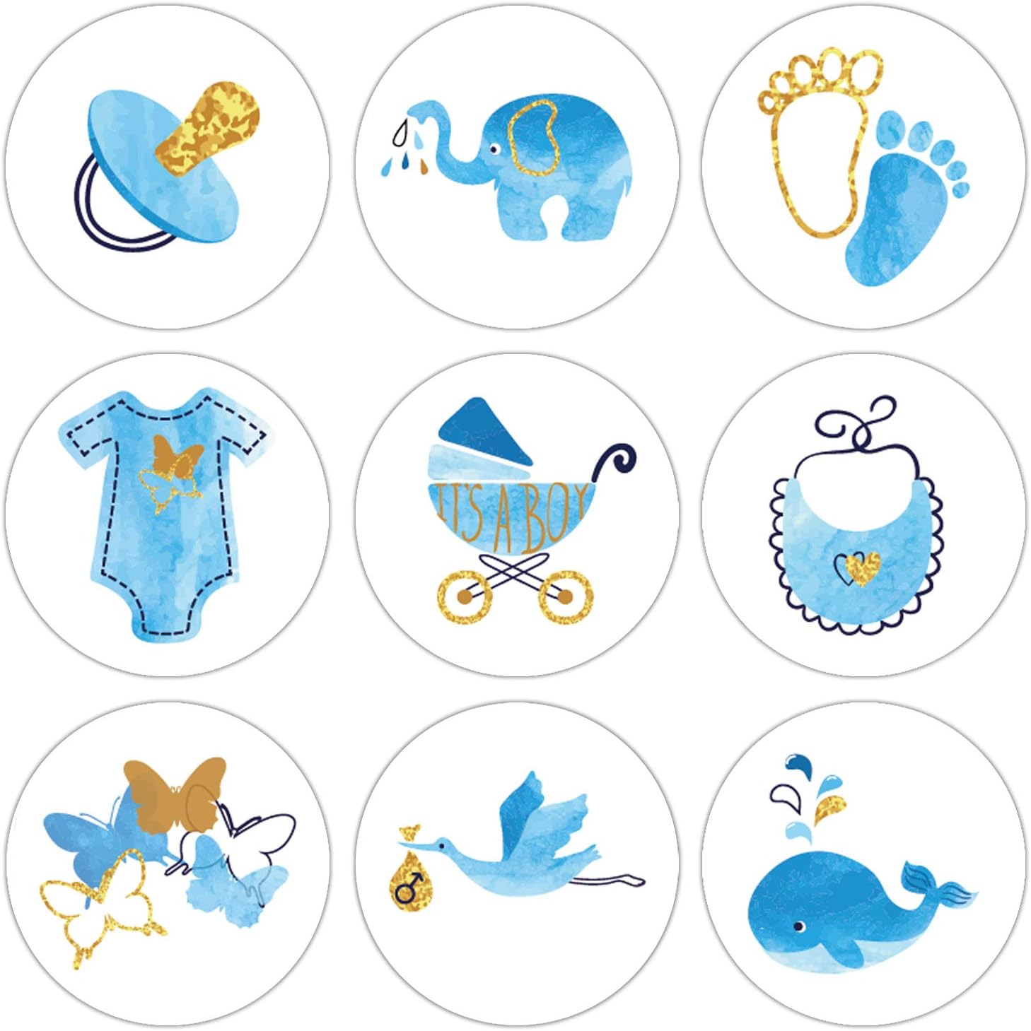 Amazon.com: 180 Chocolate Drop Labels Stickers Boy Baby Shower Favors ...