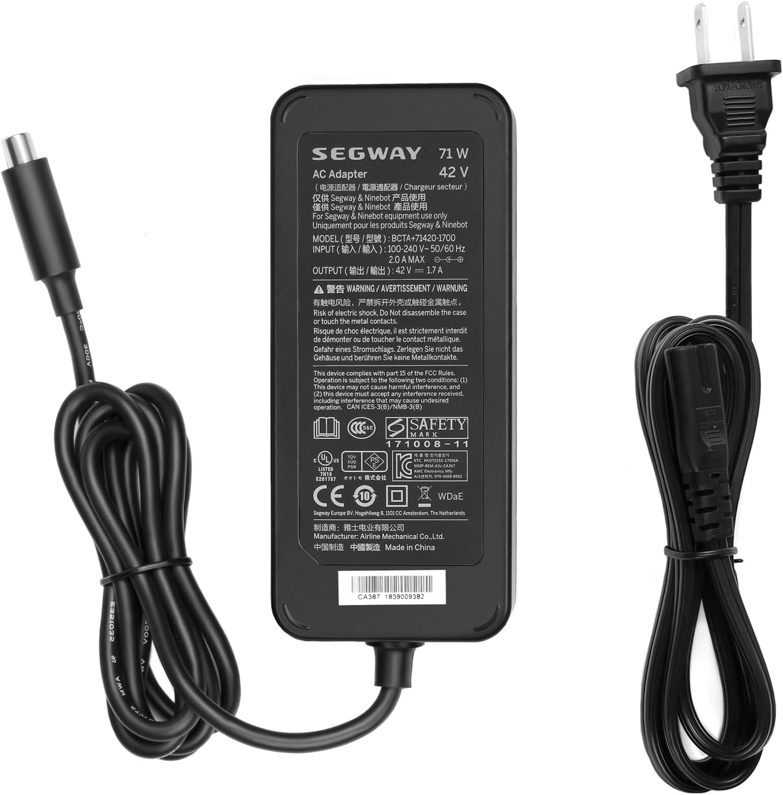 Amazon.com: [Verified Fit] 36/42 Volt Fast Charger for Ninebot by ...
