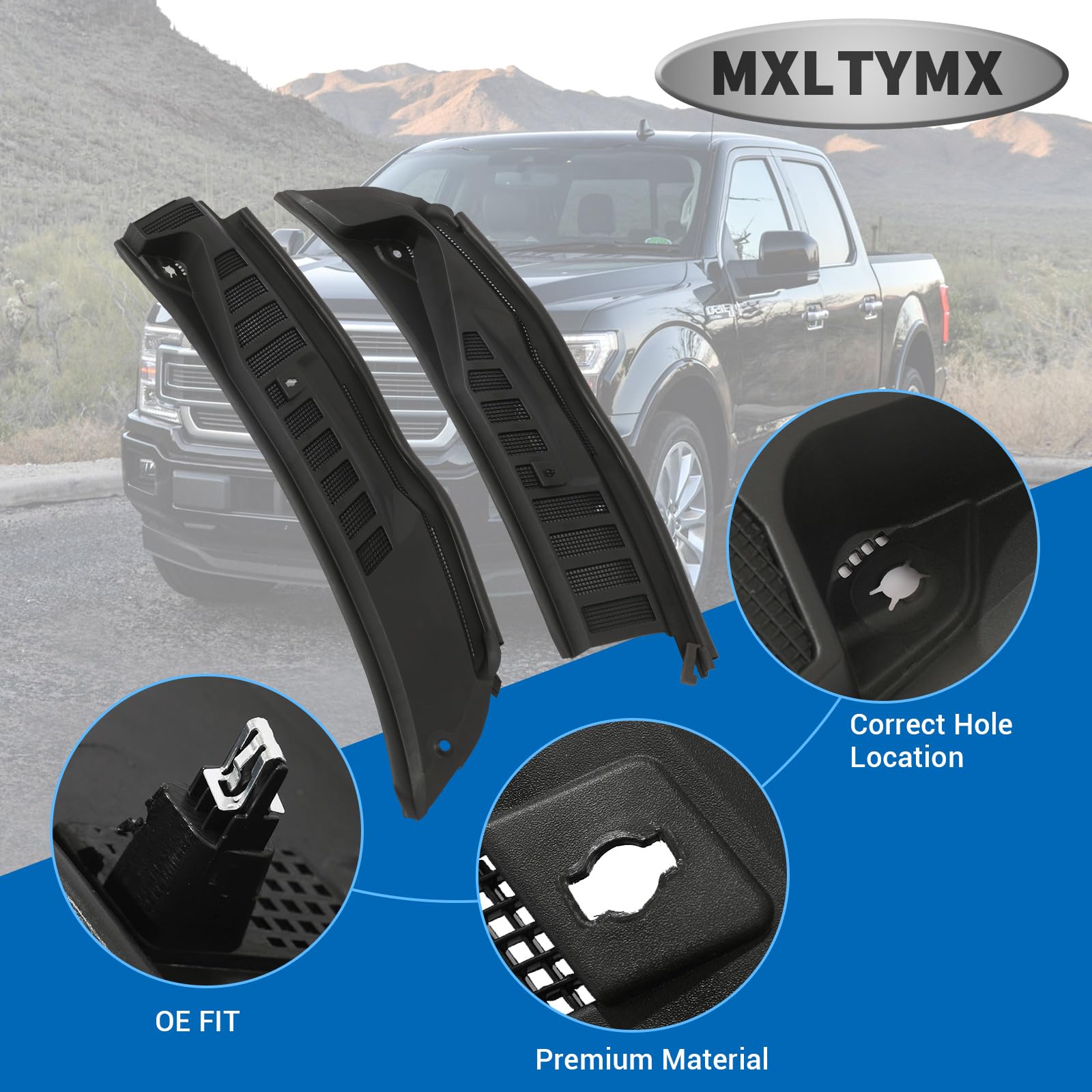 Windshield Cowl Panel Windshield Wiper Cowl Panel Set (Left & Right ...