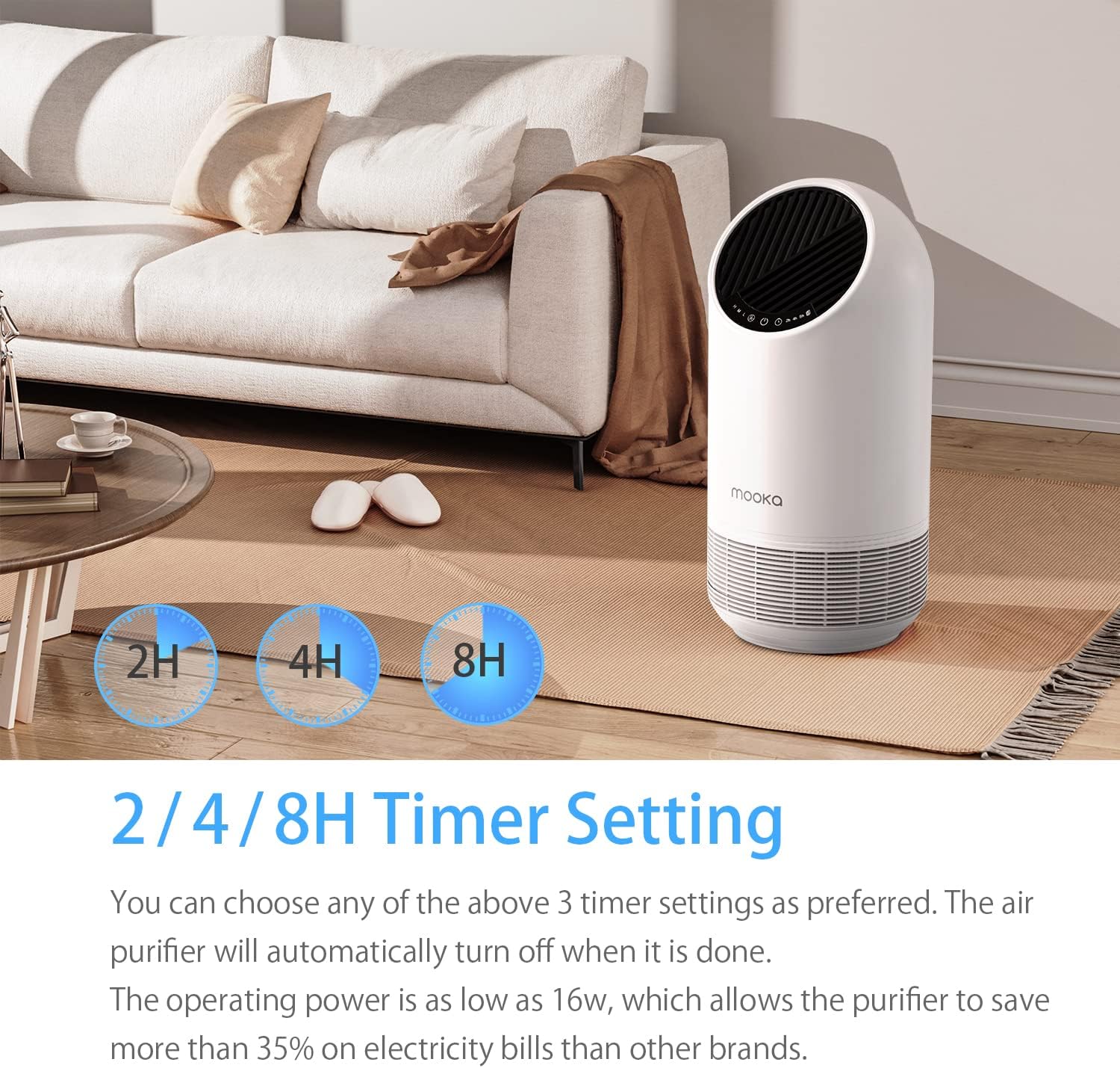 Purificadores de aire para el hogar habitación grande de hasta 645 pies filtro HEPA H13 para ...