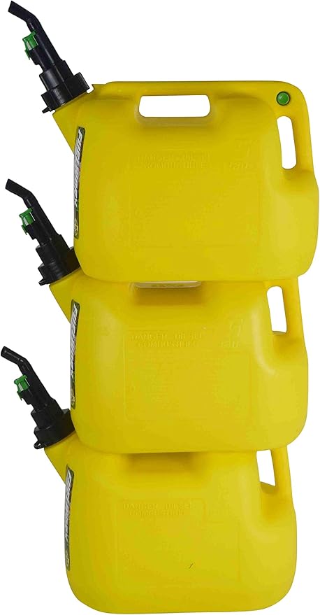 Amazon.com: Fuelworx Yellow 5 Gallon Stackable Fast Pour Diesel Fuel ...