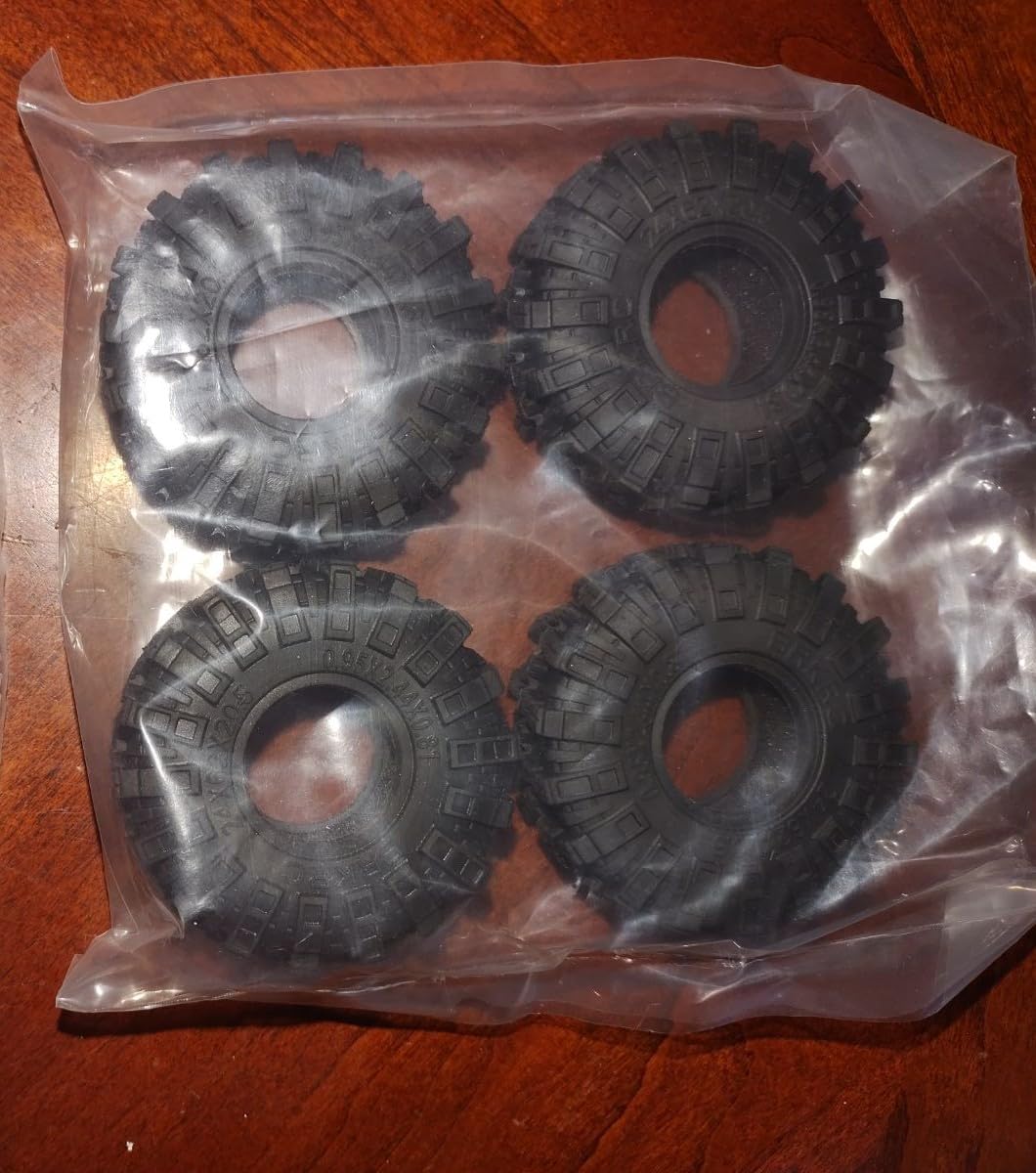 Amazon.com: Mriuuod 4Pcs 1.0 Tires Mud Terrain Soft Rubber Tires for 1/ ...