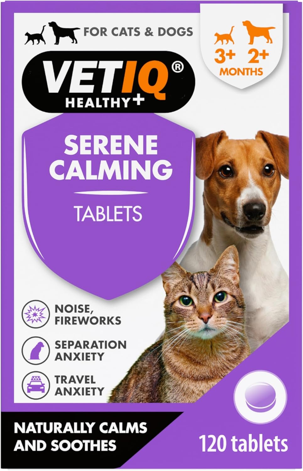 VETIQ Serene Calming Tablets for Cats & Dogs, Helps with Noise ...